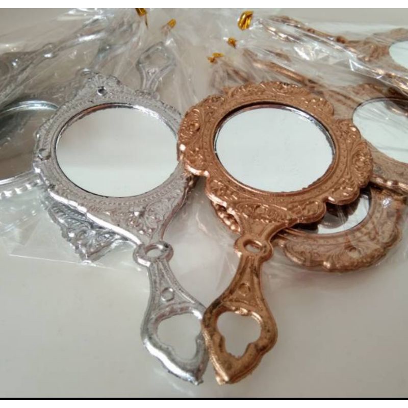 Jual KACA BULAT EMAS, KEMASAN PLASTIK / cermin travel / cermin bulat ...