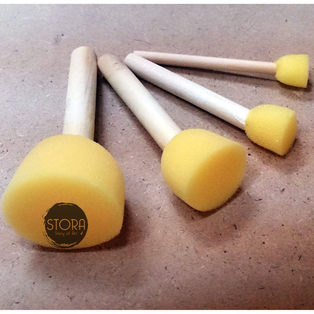 Jual STORA FOAM BRUSH STAMP / SPONGE BULAT / DECOUPAGE - 4 pcs | Shopee ...