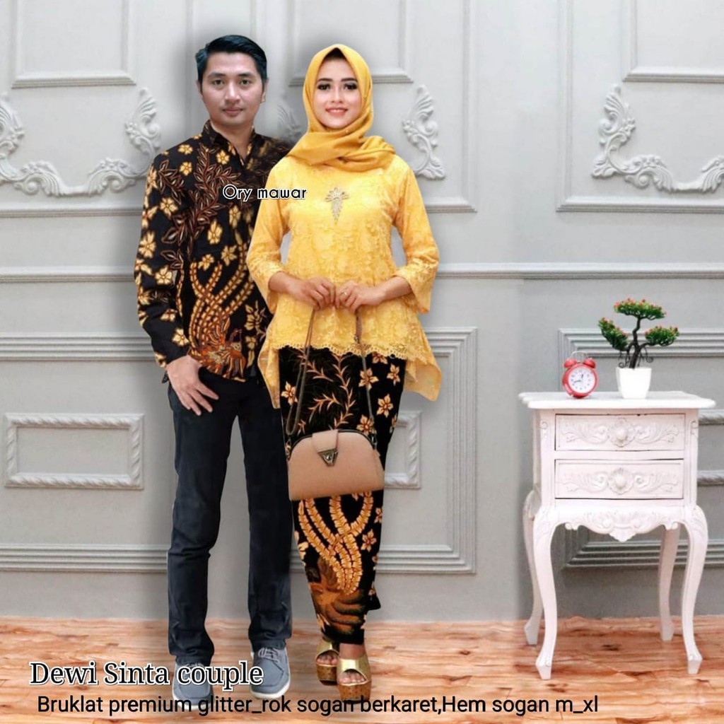 Jual Zola Batik Couple Kabaya Brokat Dewi Sinta Panjang | Shopee Indonesia