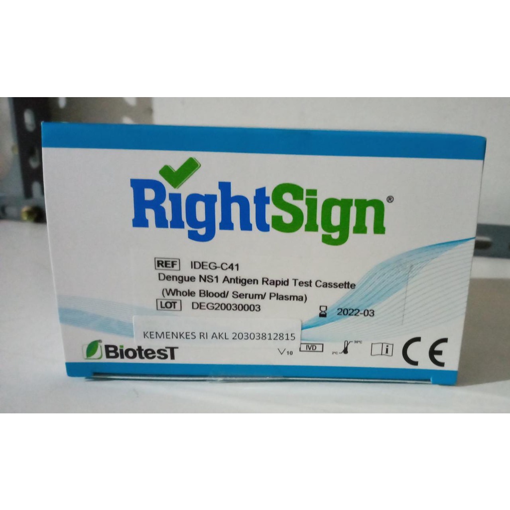 Jual Dengue NS1 AG Rightsign Alat Cek Dengue NS1 AG Card Test Alat Tes ...