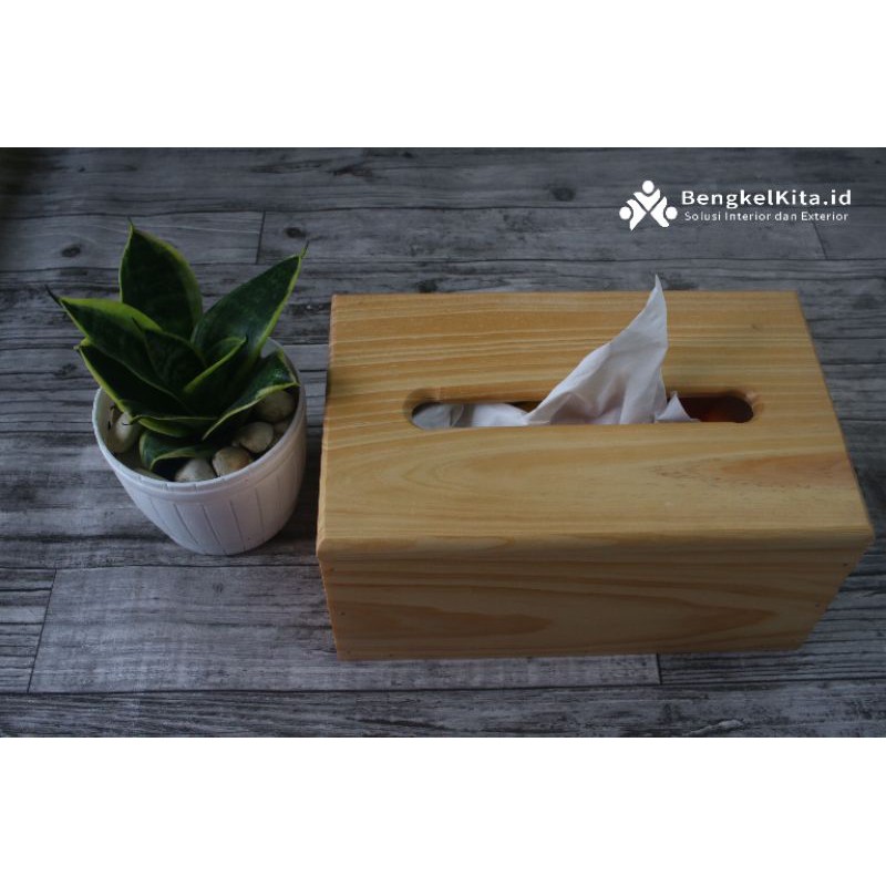 Jual PINE WOODEN TISSUE BOX(FULL WOOD)/TEMPAT TISU KAYU FULL KAYU/KAYU ...