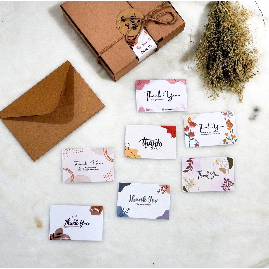 Jual Thankyou card custom design 6x9 CM / kartu ucapan thank you card ...