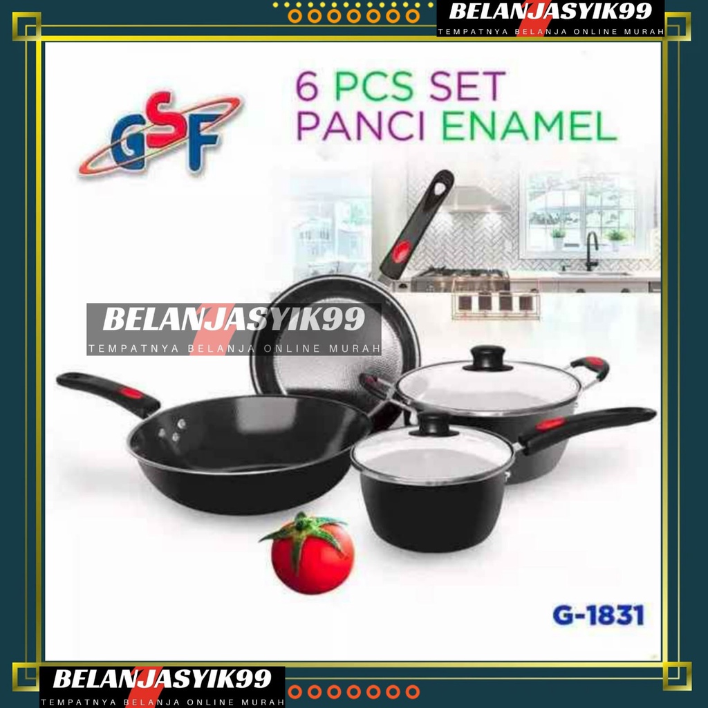 Jual PANCI SET GSF 1831 / COOKWARE SET ENAMEL GSF 1831 TUTUP KACA ...