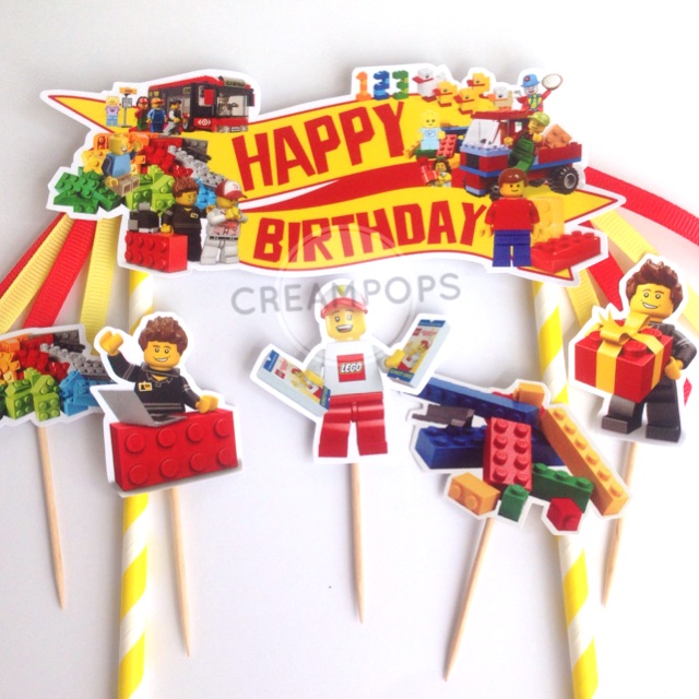Jual Cake Topper Lego Happy Birthday | Shopee Indonesia