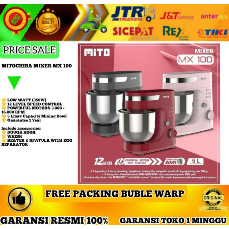 Jual Stand mixer MITO MX 100 MX-100 MX100 Stainless Stell Kapasitas 5L | Shopee Indonesia