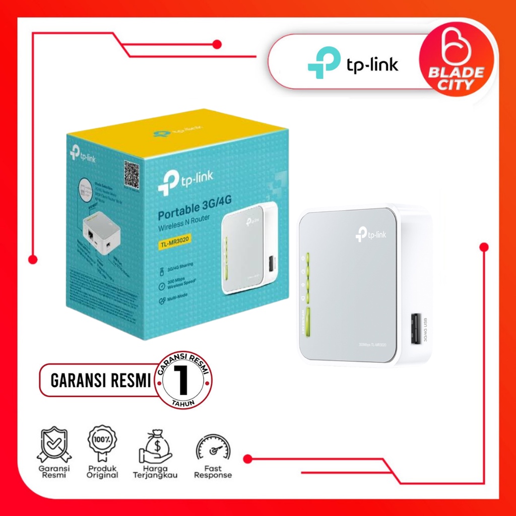 Jual TP-LINK TL-MR3020 Portable 3G/4G Wireless N Router 3g router 4g ...