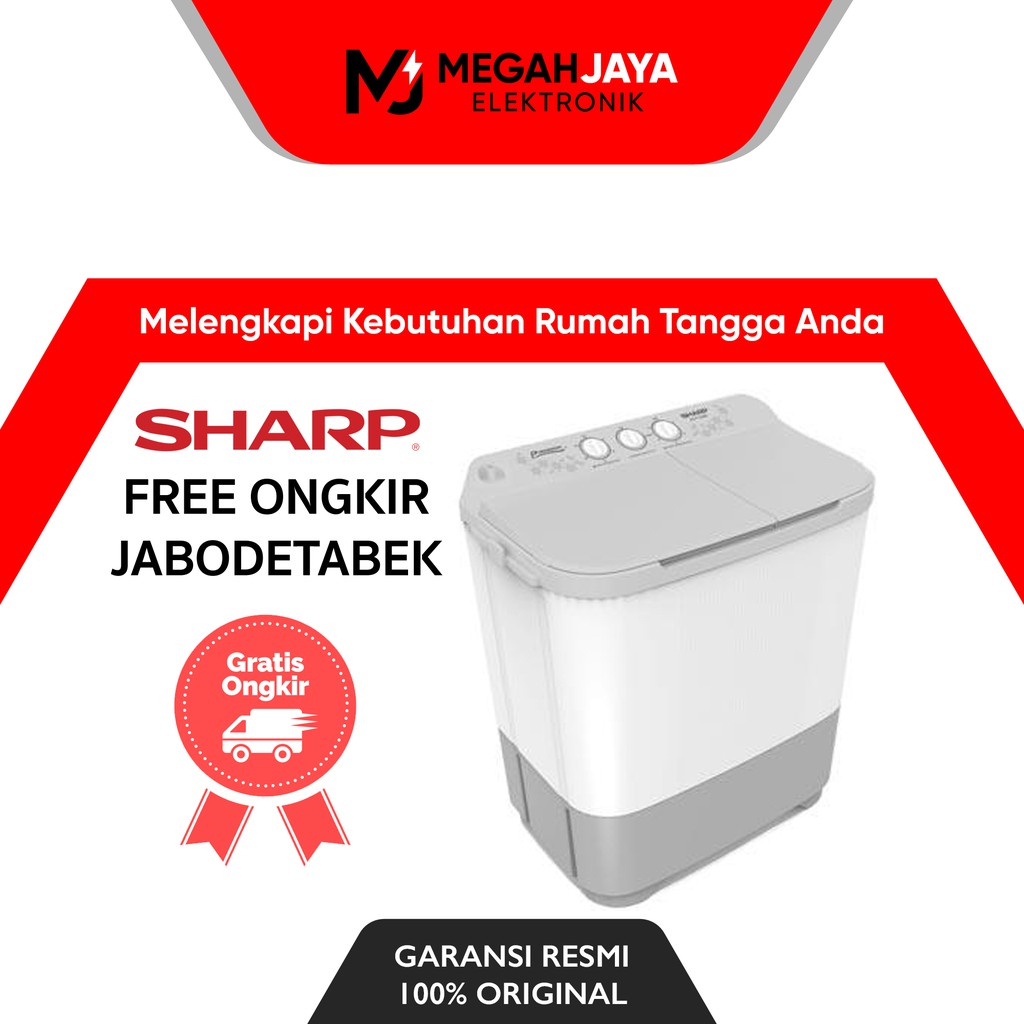 Jual [COD READY] FREE ONGKIR* SHARP MESIN CUCI TWIN TUB 2 TABUNG ES-T90MW (8 KG) | Shopee Indonesia