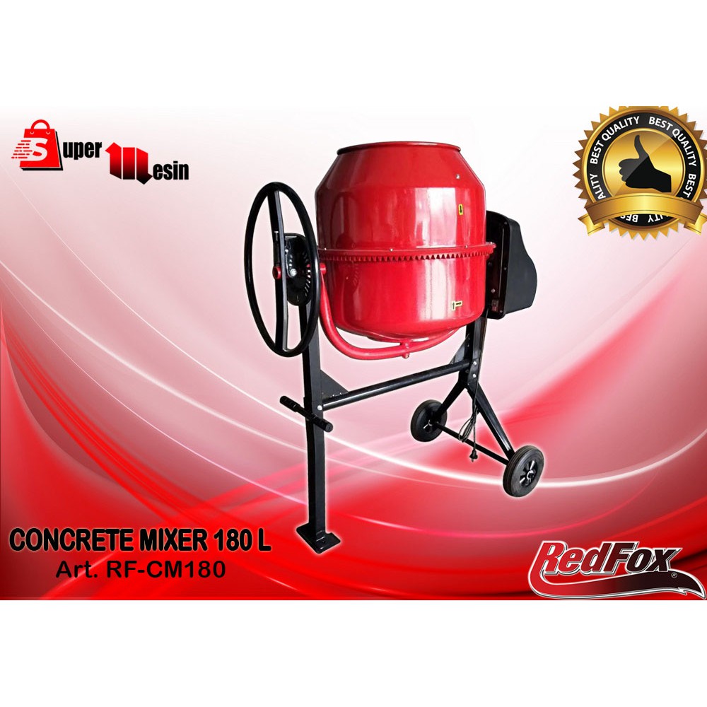 Jual MESIN PENGADUK SEMEN MOLEN CONCRETE MIXER REDFOX 180 LITER | Shopee Indonesia