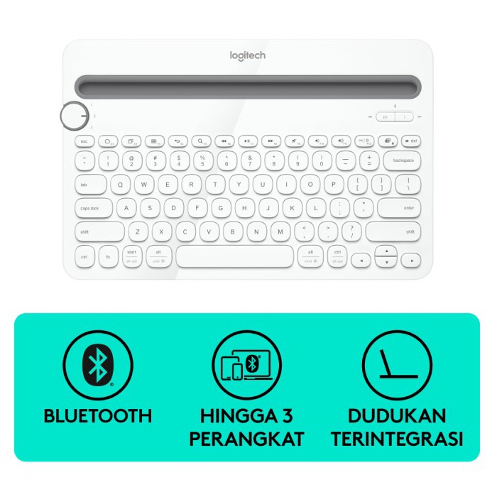 Jual Logitech K480 Multi-Device Wireless Bluetooth Keyboard White ...