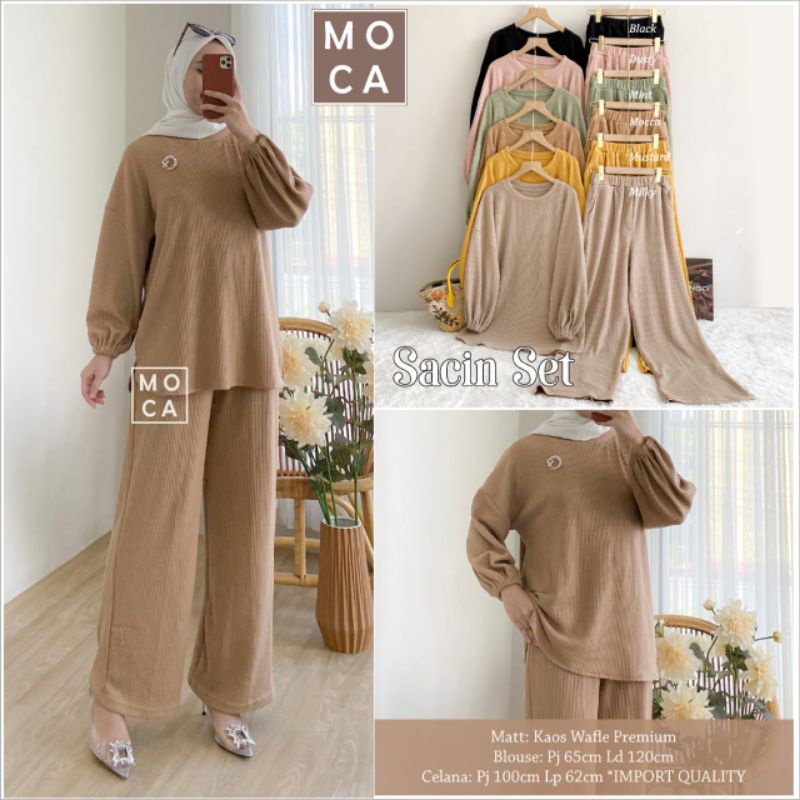 Jual Sacin set by moca//oneset//setwanita//kaos | Shopee Indonesia