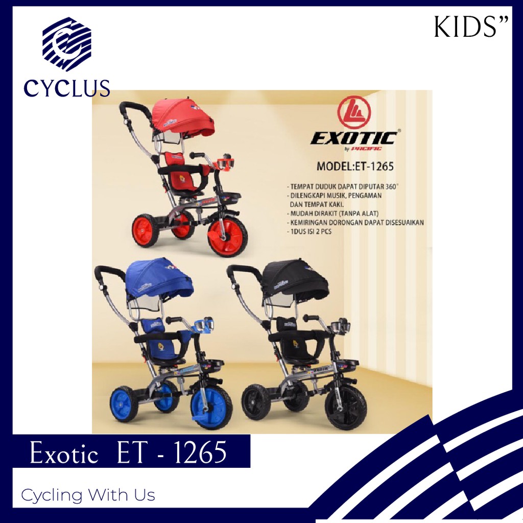 Jual Sepeda Anak Roda Tiga Exotic 1265 | Shopee Indonesia