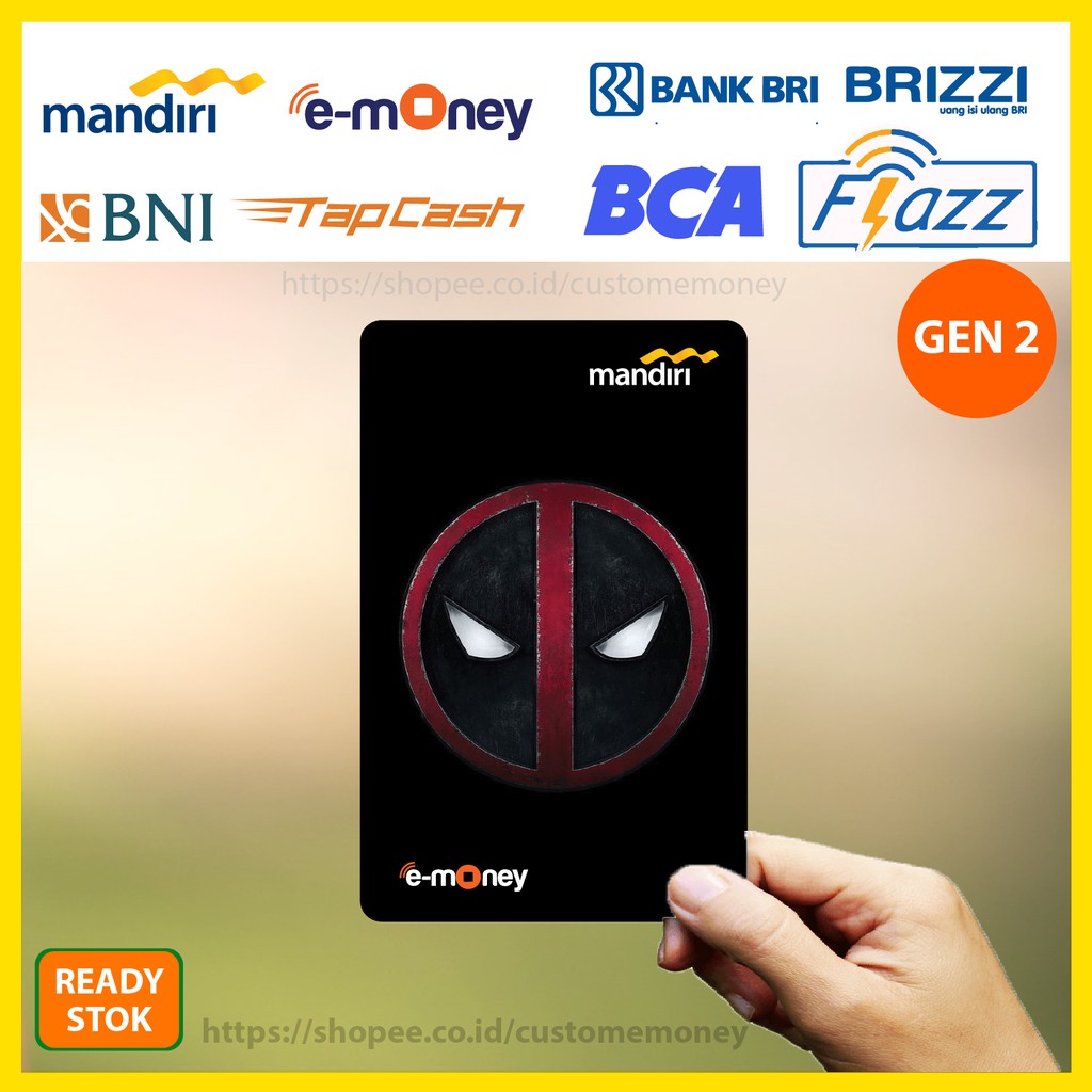 Jual KARTU EMONEY SUPERHERO MARVEL DEADPOOL 12 ETOLL MANDIRI FLAZZ BCA ...