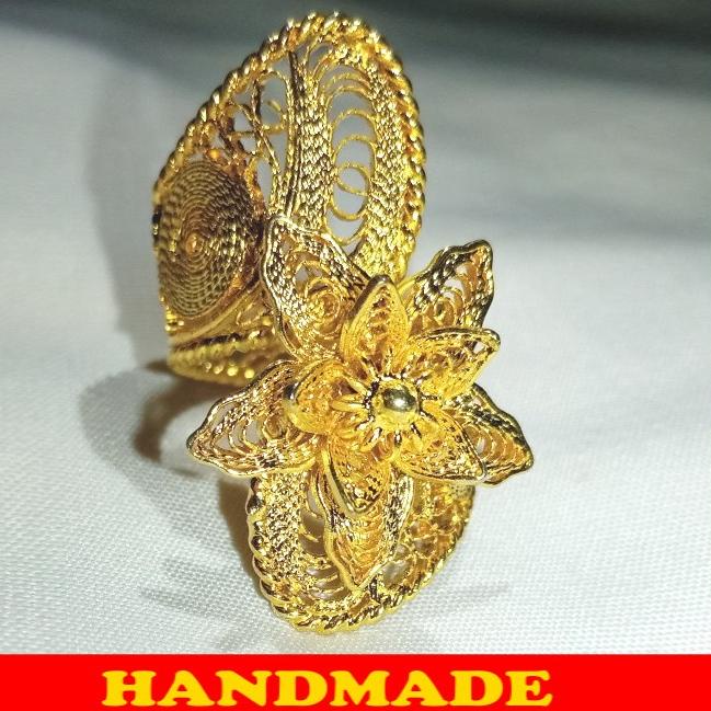 Jual New - Cincin Wanita Imitasi Lapis Warna Krom Emas 24k Awet ...