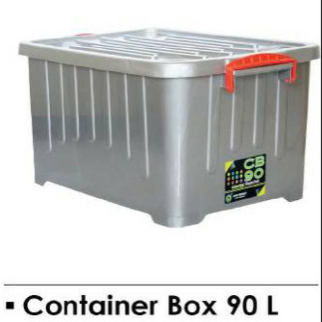 Jual Box Container MPW CB 90 L ABU/SILVER + Roda | Shopee Indonesia