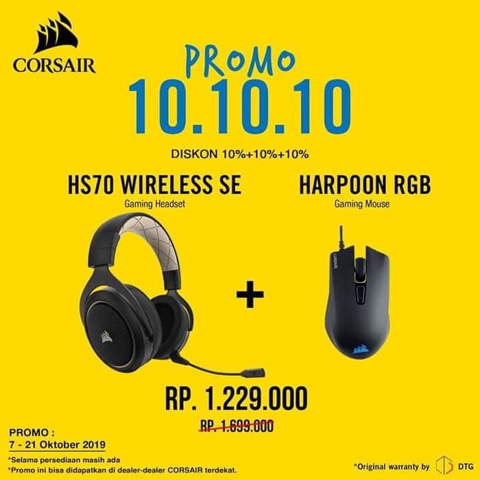 Jual Corsair HS70 SE HS 70 SE Wireless Special Edition Gaming Headset ...