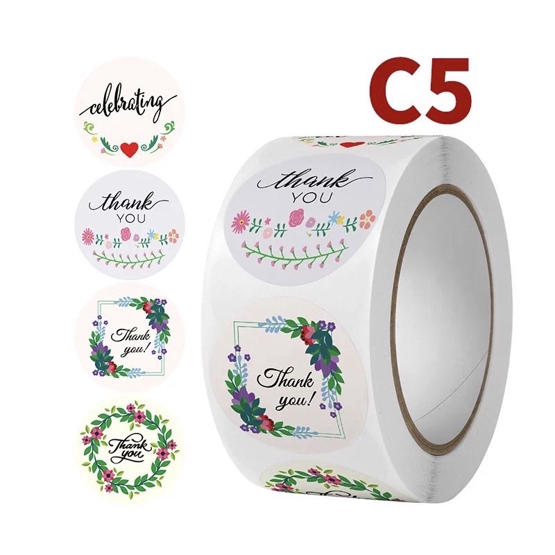 Jual STIKER SEGEL THANK YOU KOTAK KUE ROTI / STIKER THANK YOU COLORFULL ...