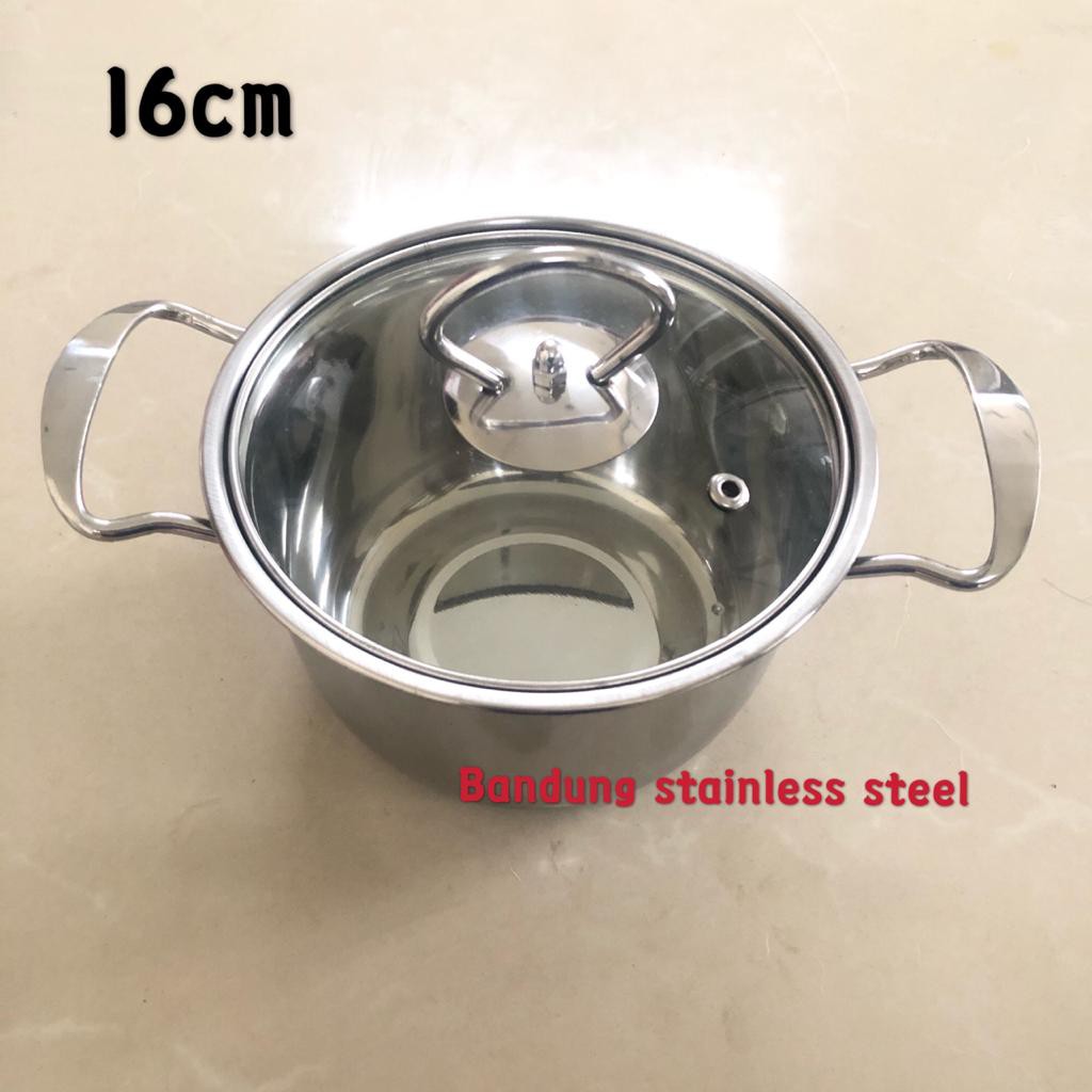 Jual Panci sup soup pot 16cm 18cm stainless steel tutup kaca murah ...