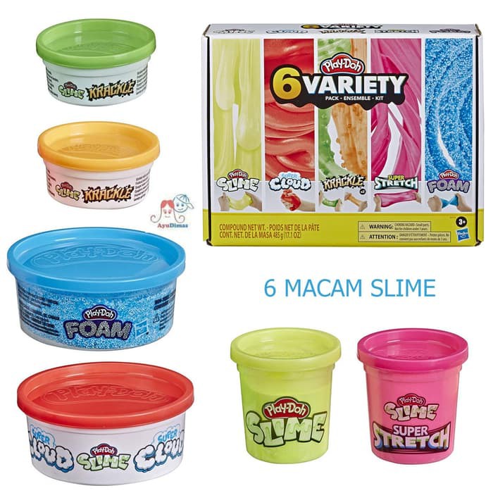 Jual Play-Doh / Play Doh Compound Corner Variety 6 Pack - Slime ...