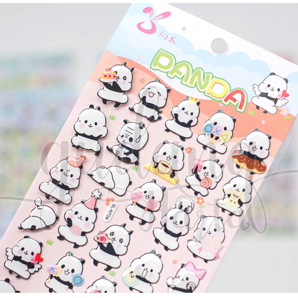 Jual Stiker Panda Hitam Putih Gendut Lucu Unik Stiker DIY Scrapbook GC ...
