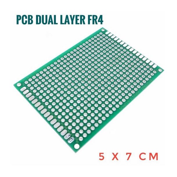 Jual PCB Dot Matrix lubang 2.54mm Double Layer Through Hole 5x7cm FR4 ...
