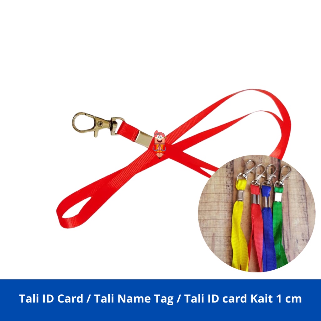 Jual Tali ID Card / Tali Name Tag / Tali ID card Kait 1 cm - Merah ...