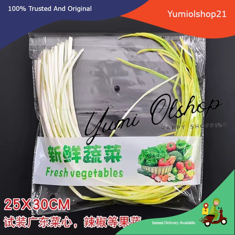 Jual （10Lembar）25x30Plastik kemasan sayur opp berlubang/ plastik ...