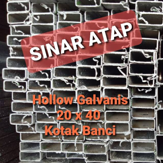 Jual Besi Hollow Galvanis 20 x 40 kotak banci (16x36) tebal 1 mm Full ...