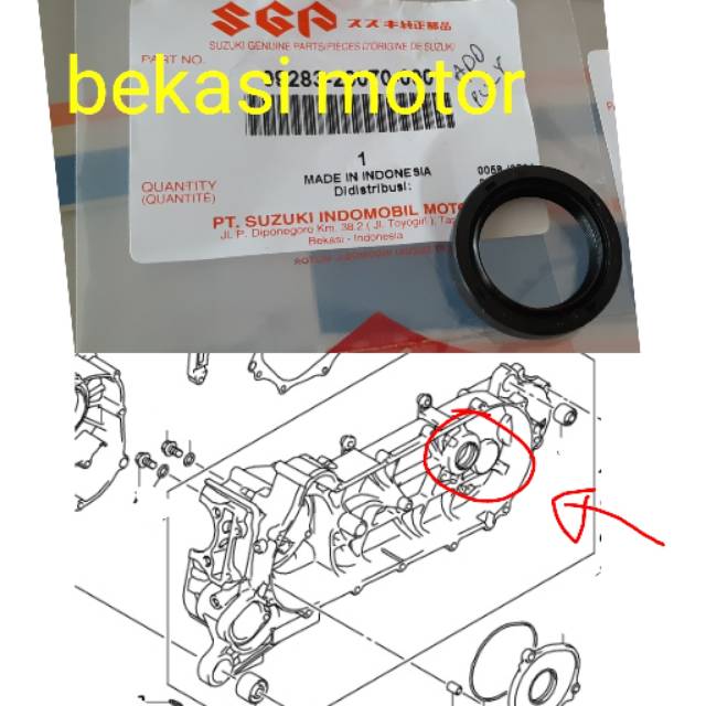 Jual 20070 Sil pully seal as pulley drive seal puli suzuki address spin ...