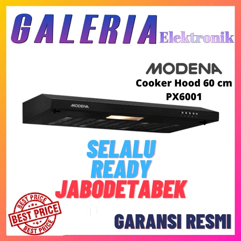 Jual COOKER HOOD MODENA PX6001 PENGHISAP ASAP DAPUR PX 6001 60CM HITAM | Shopee Indonesia