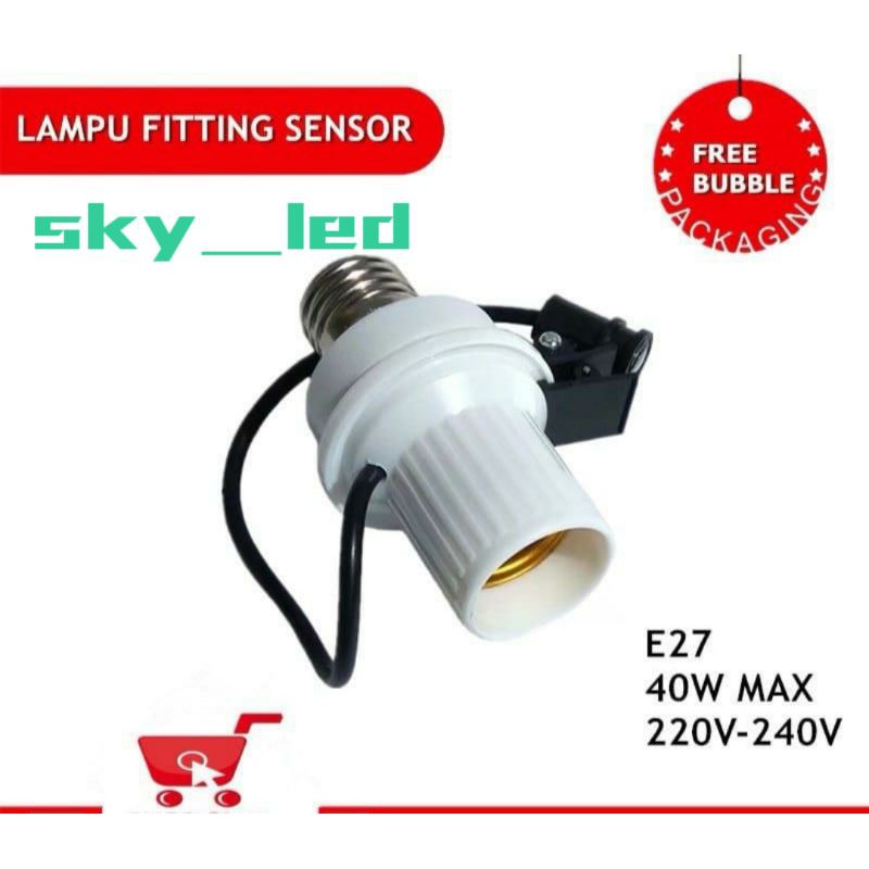 Jual fitting lampu sensor E27 / lampu sensor /fit sensor cahaya siang ...