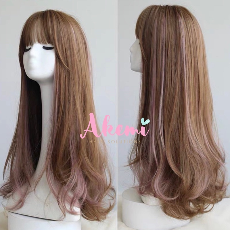 Jual WIG AKEMI PONI TIPIS - LURUS BLOW 65cm - OMBRE HONEY HIGHLIGHT ASH ...