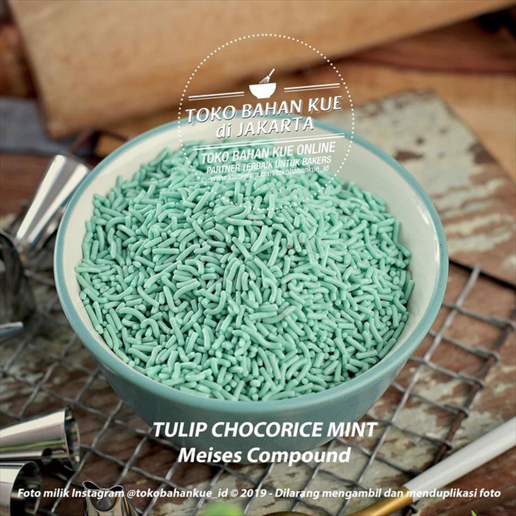 Jual Tulip Meises BLUE MINT 100gr Meses Rasa MINT Mesis Chocorice Ceres ...