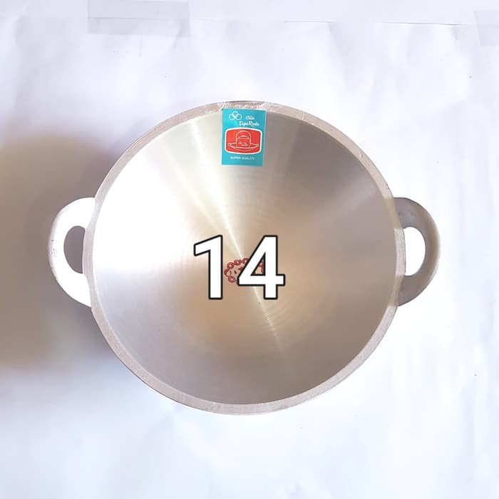 Jual Wajan Kuali Penggorengan Aluminium No 14 Merk Tiga Roda ( Ceper ...