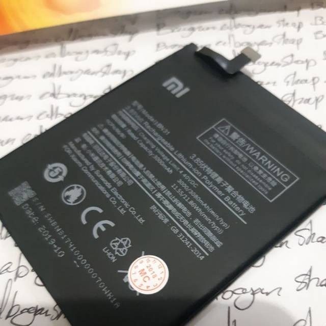 Jual BATRAI XIOMI BN31 BN 31 XIAOMI REDMI NOTE 5A MI 5X Ml A1 Original ...