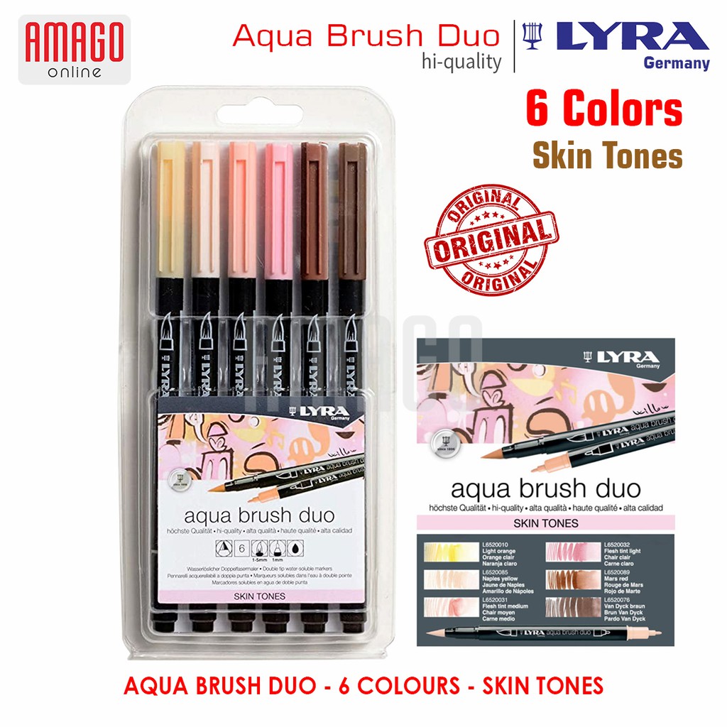 Jual LYRA Aqua Brush Duo - Skin Tones - Spidol 2 Ujung - Warna Kulit ...