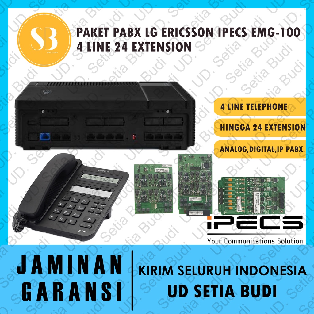 Jual PABX LG Ericsson iPecs eMG100 Kapasitas 4 Line 24 Ext + Key ...