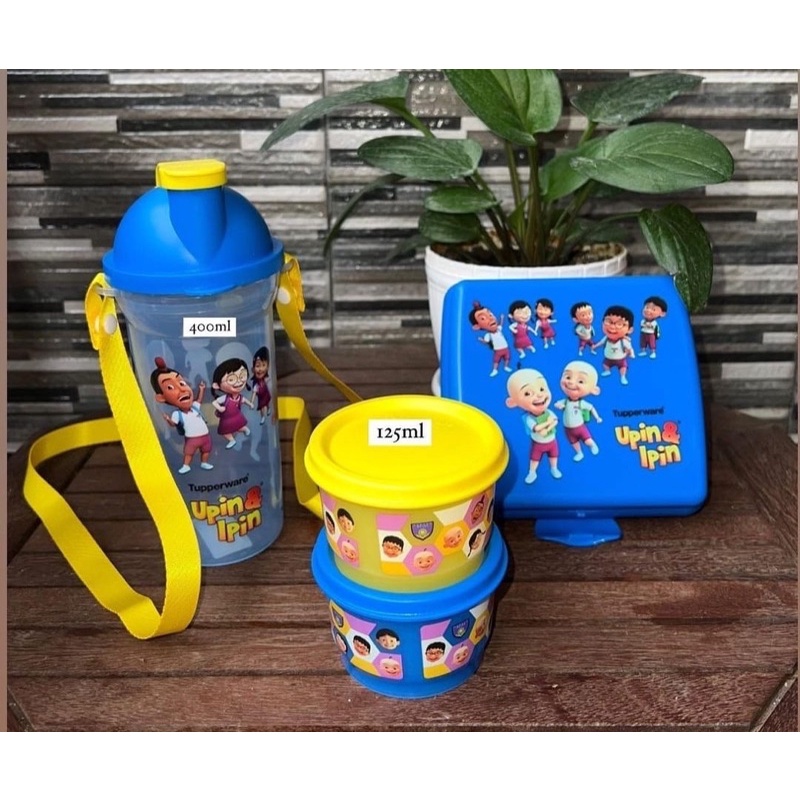 Jual snack set tupperware tempat makan tupperware kid lunch set anak ...