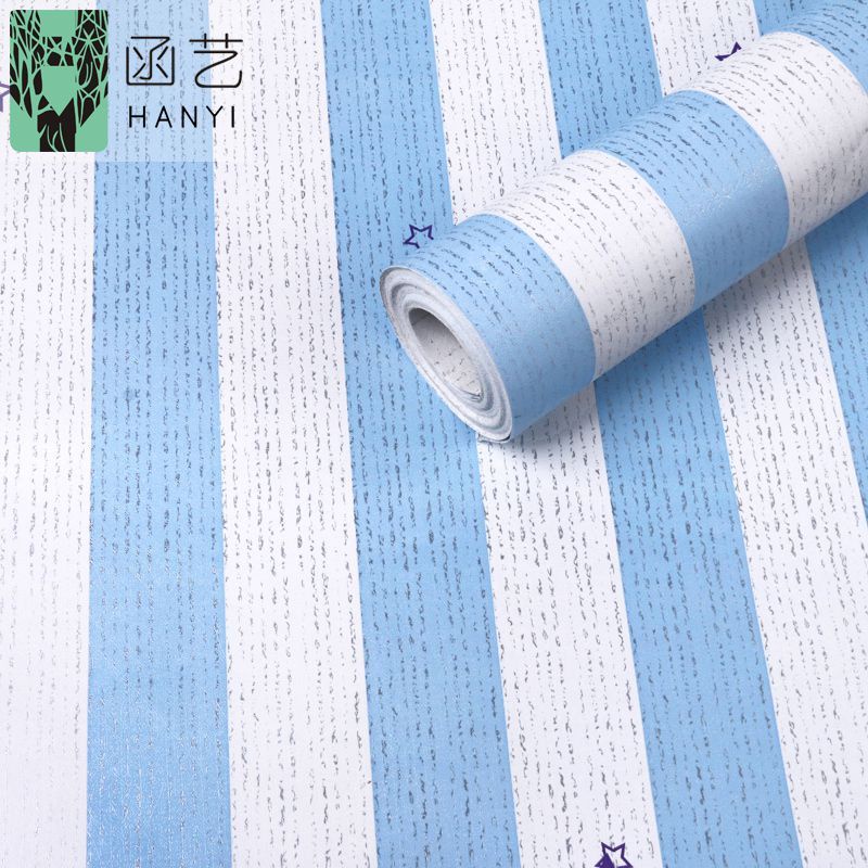 Jual Wallpaper Dinding Sticker Dinding Biru Bintang Garis Salur Elegan | Shopee Indonesia