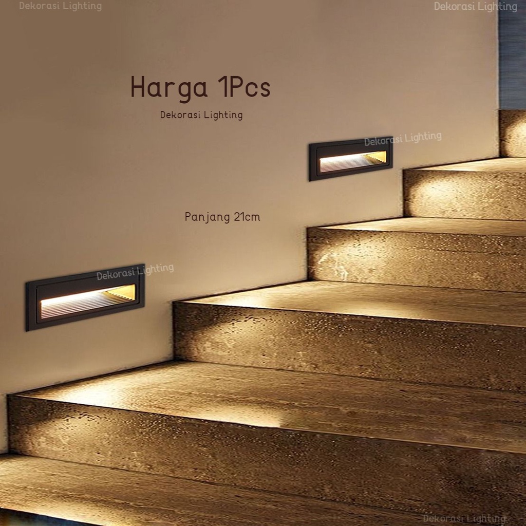 Jual Lampu tangga dinding led 6w model panjang tanam outdoor waterproof ...