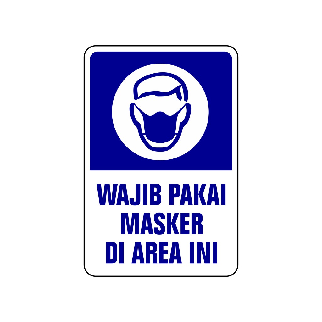 Jual RAMBU WAJIB PAKAI MASKER DI AREA INI 20CM X 30CM PLAT ALUMUNIUM ...