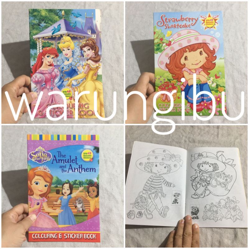 Jual Kado Buku Anak Mewarnai Motif Putri Sofia Princess Strawberry | Shopee Indonesia