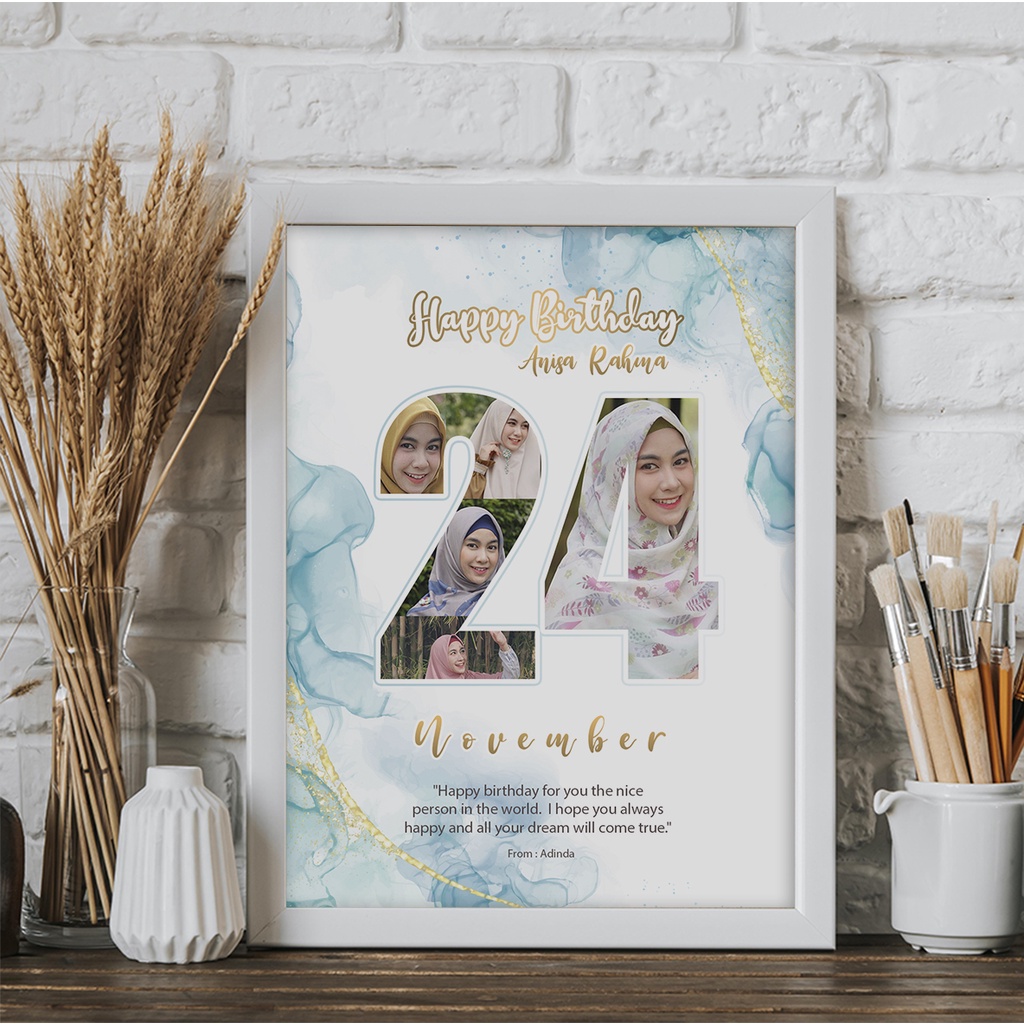 Jual KADO Ulang Tahun Cetak Foto Bingkai Pajangan Bisa Custom Desain ...
