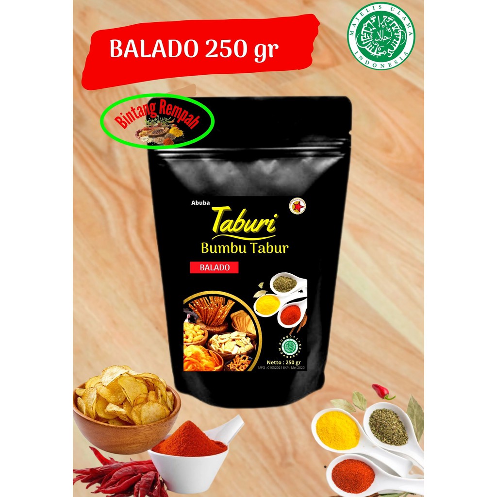 Jual BUMBU TABUR RASA BALADO KEMASAN 200 GR | Shopee Indonesia
