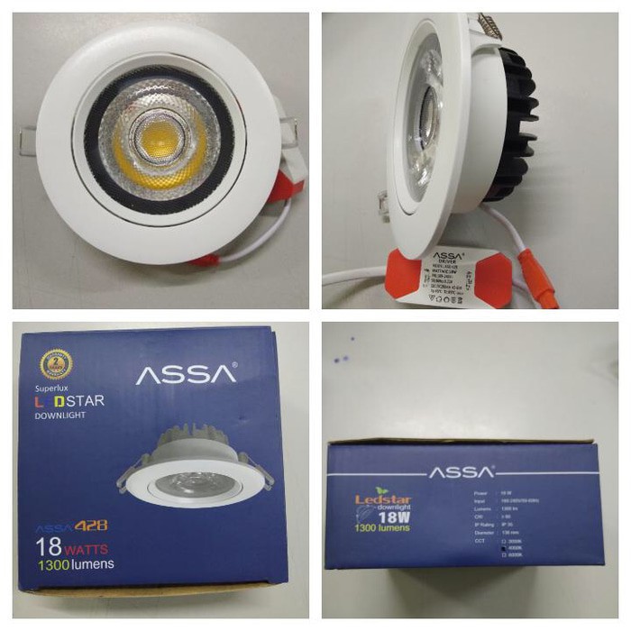 Jual ASSA LED Downlight ASSA428 18 Watt | Shopee Indonesia