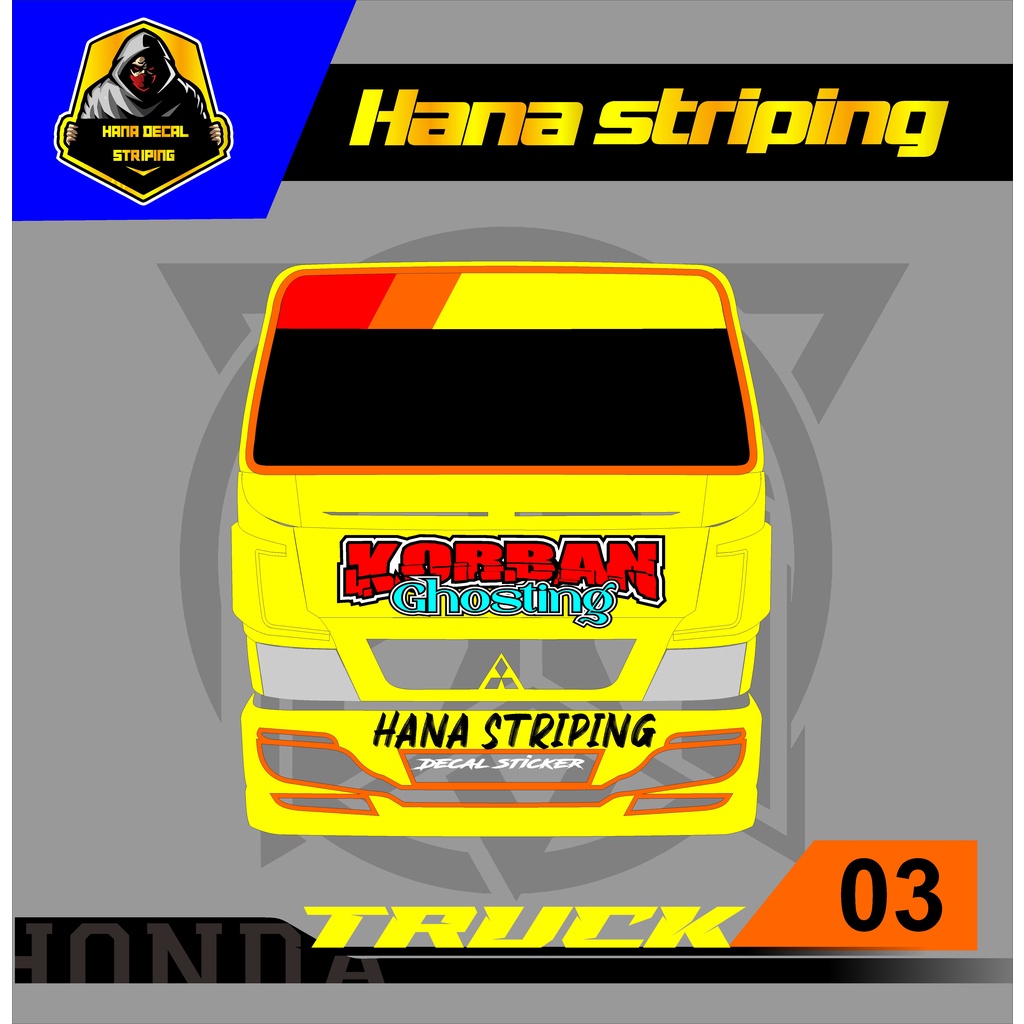 Jual Stiker Cutting Kabin Truk canter, giga, elf, dyna, dutro, umplong ...