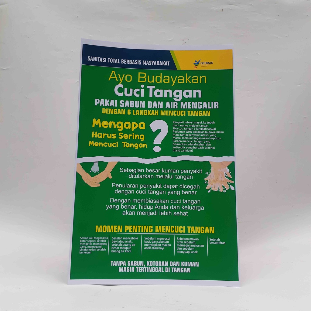 Jual Poster 5 Pilar STBM Cara Mencuci Tangan, Sanitasi Total Berbasis ...