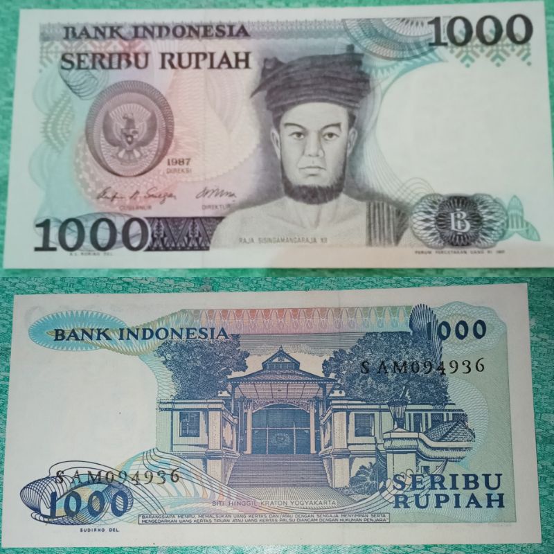 Jual uang kuno 1000 rupiah tahun 1987 ( kondisi baru Gress mulus ...