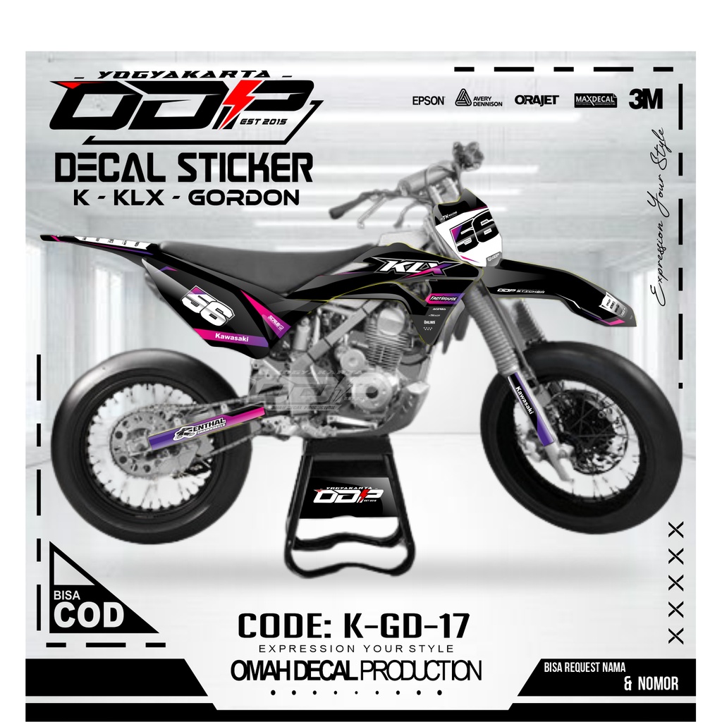 Jual DECAL KLX GORDON FULL BODY KAWASAKI STIKER DEKAL MOTOR TRILL MOTOR ...