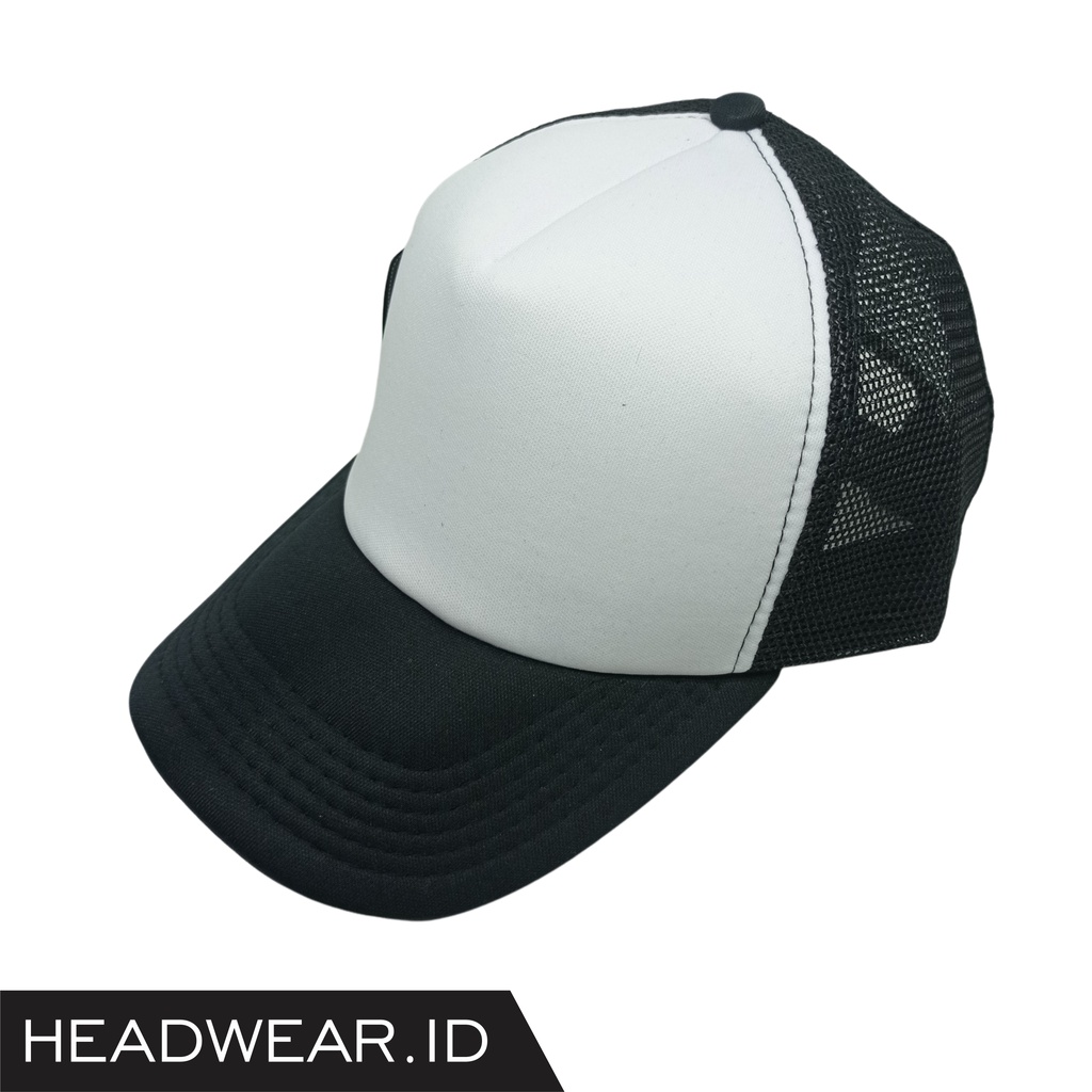 Jual Topi Jaring Trucker Hitam-Putih-Hitam Polos Dewasa Premium ...