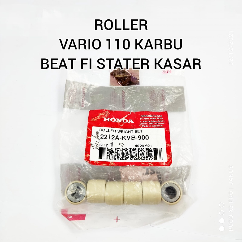 Jual ROLLER VARIO 110 KARBU TECHNO ORIGINAL HONDA HGP BEAT FI SPACY FI ...